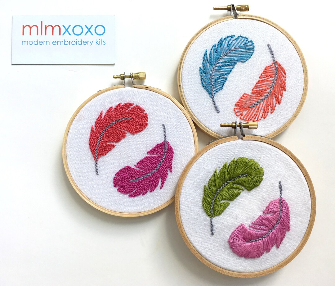 Hand Embroidered Feather Hoop Art, Nursery Decor (4 Inch) - Etsy