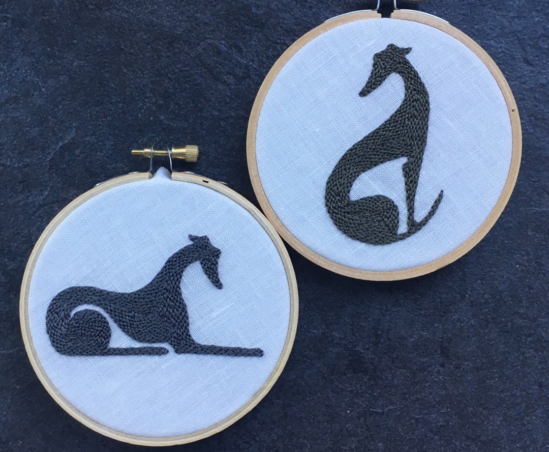 Greyhound Embroidery Design PDF. Modern Embroidery. Beginner Embroidery ...