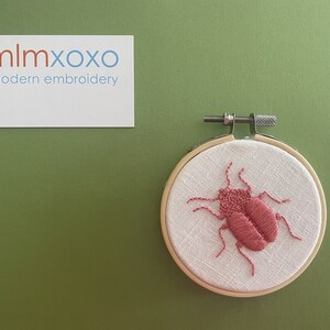 Hand Embroidered Beetle. 3" Hoop. Custom Color. Hand Embroidery. Garden ...