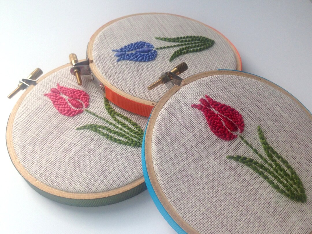 Tulip PDF Embroidery Pattern by Mlmxoxo. Modern Embroidery. Floral ...