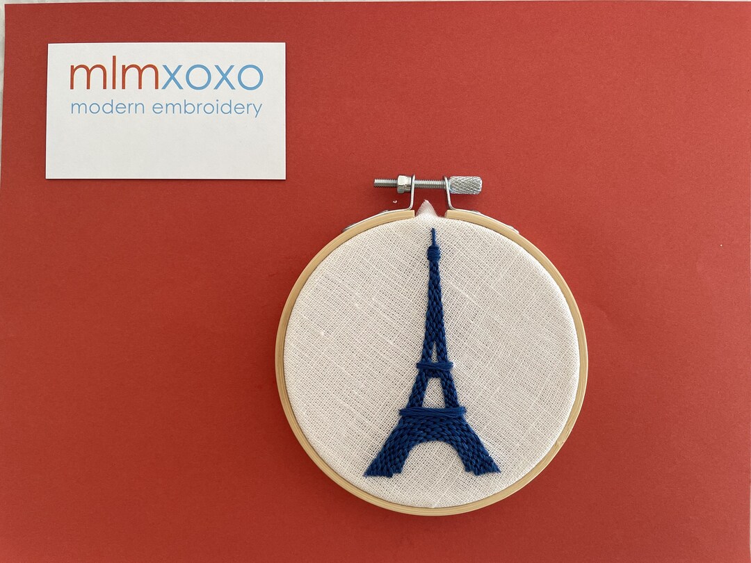 Eiffel Tower. Hand Embroidered Hoop Art. French Souvenir. Paris ...