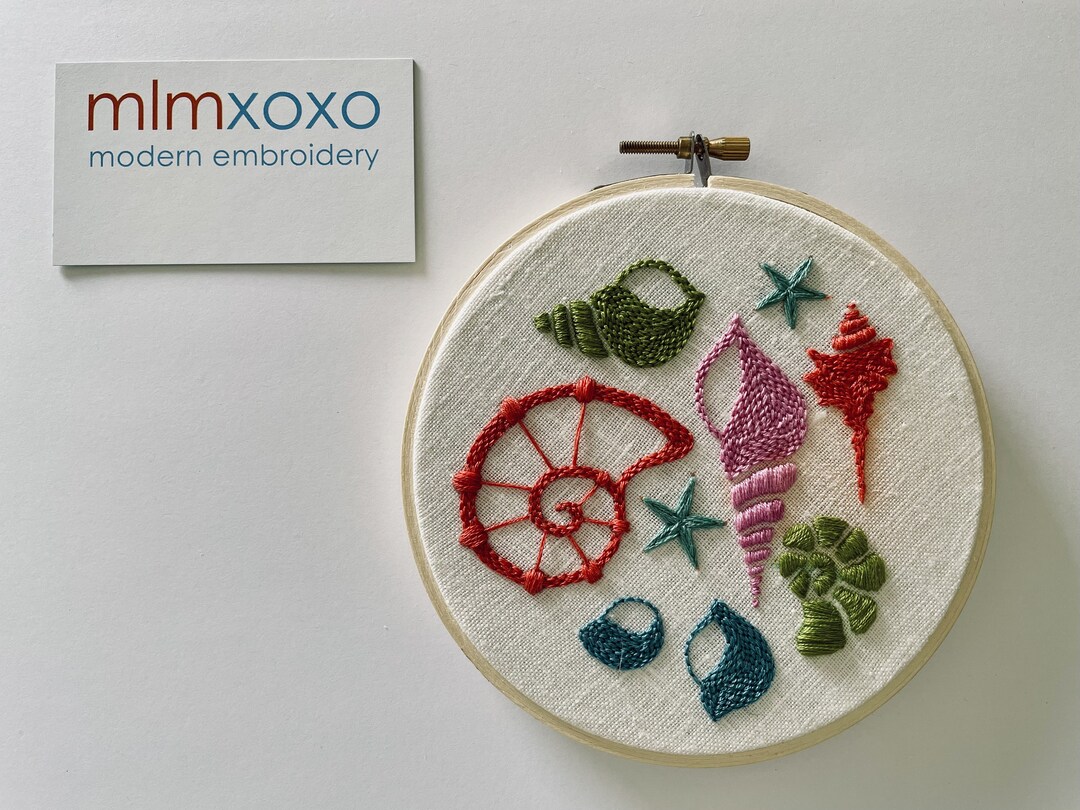 Seashells PDF. Design. Pattern. Instructions. Guide. Learn to Embroider ...