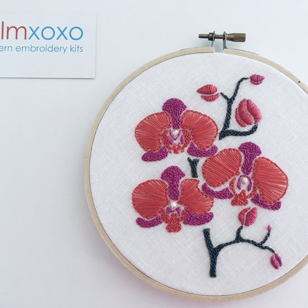Orchid Embroidery - Etsy