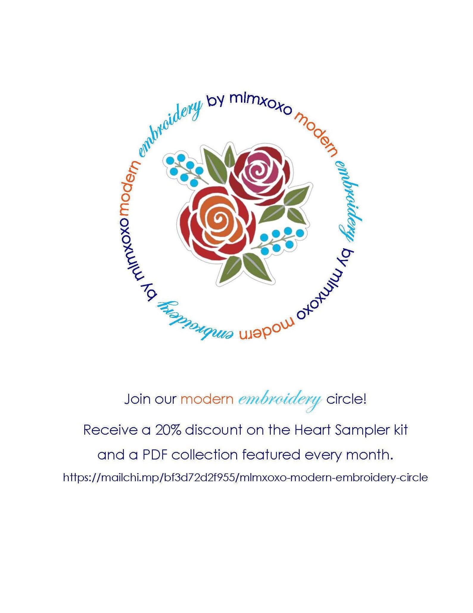 Mistletoe Embroidery PDF Pattern by Mlmxoxo. Modern - Etsy