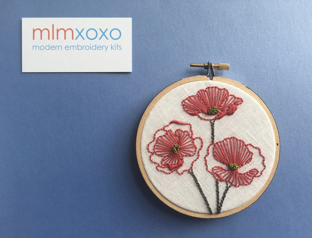 Poppy Embroidery Pattern. Modern Embroidery. Poppy Design. Floral. How ...