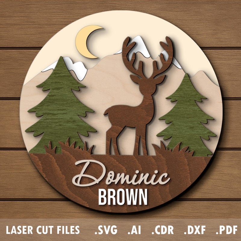 Baby Name Sign Laser Deer - Etsy