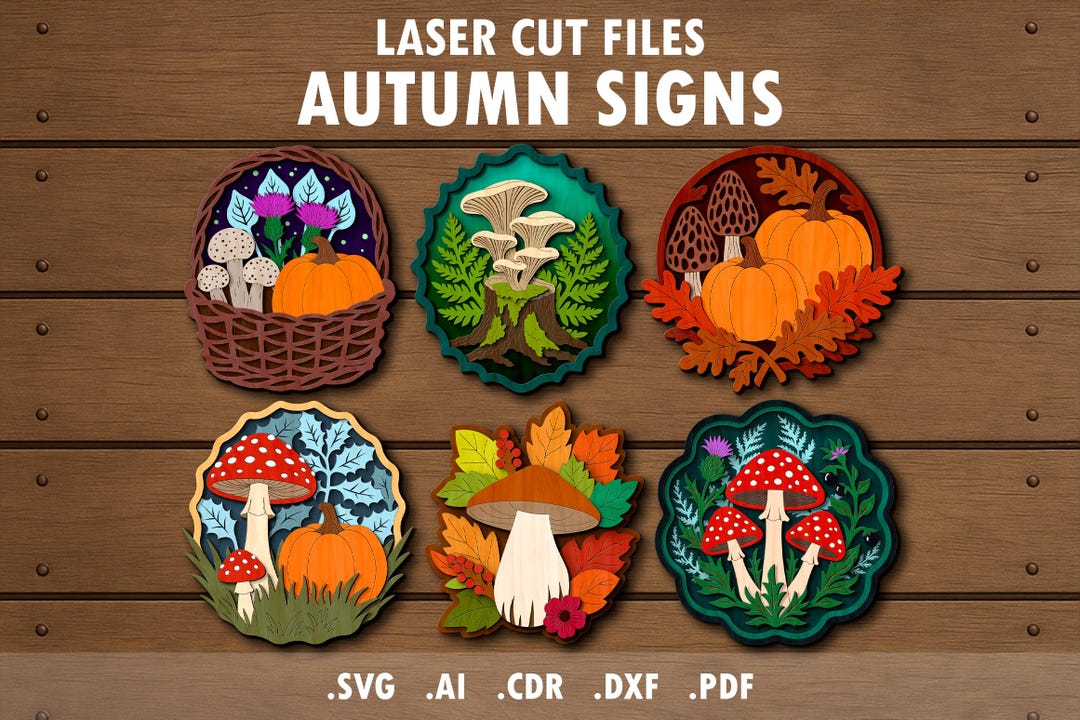 Autumn SVG Bundle, Laser Cut Files, Glowforge Project, Thanksgiving ...