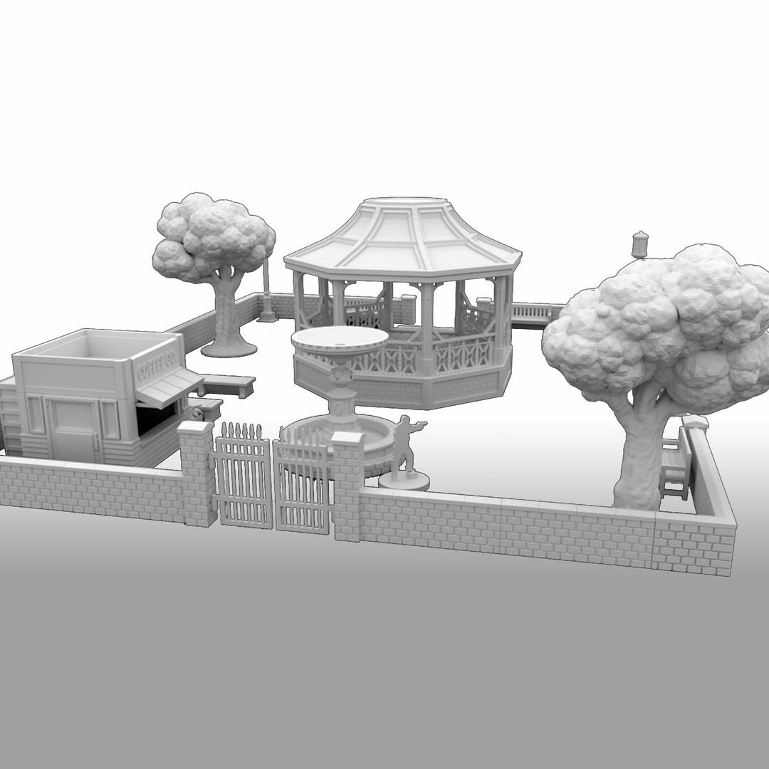 Urban Small Park Set - 3D Printed Wargaming Terrain, Corvus Games ...
