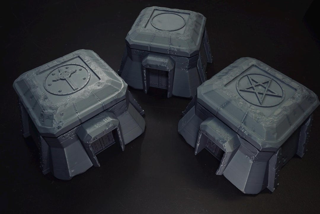 28mm Bunker Emplacement - 3 Bunkers - 3D Printed WARGAMING Terrain ...