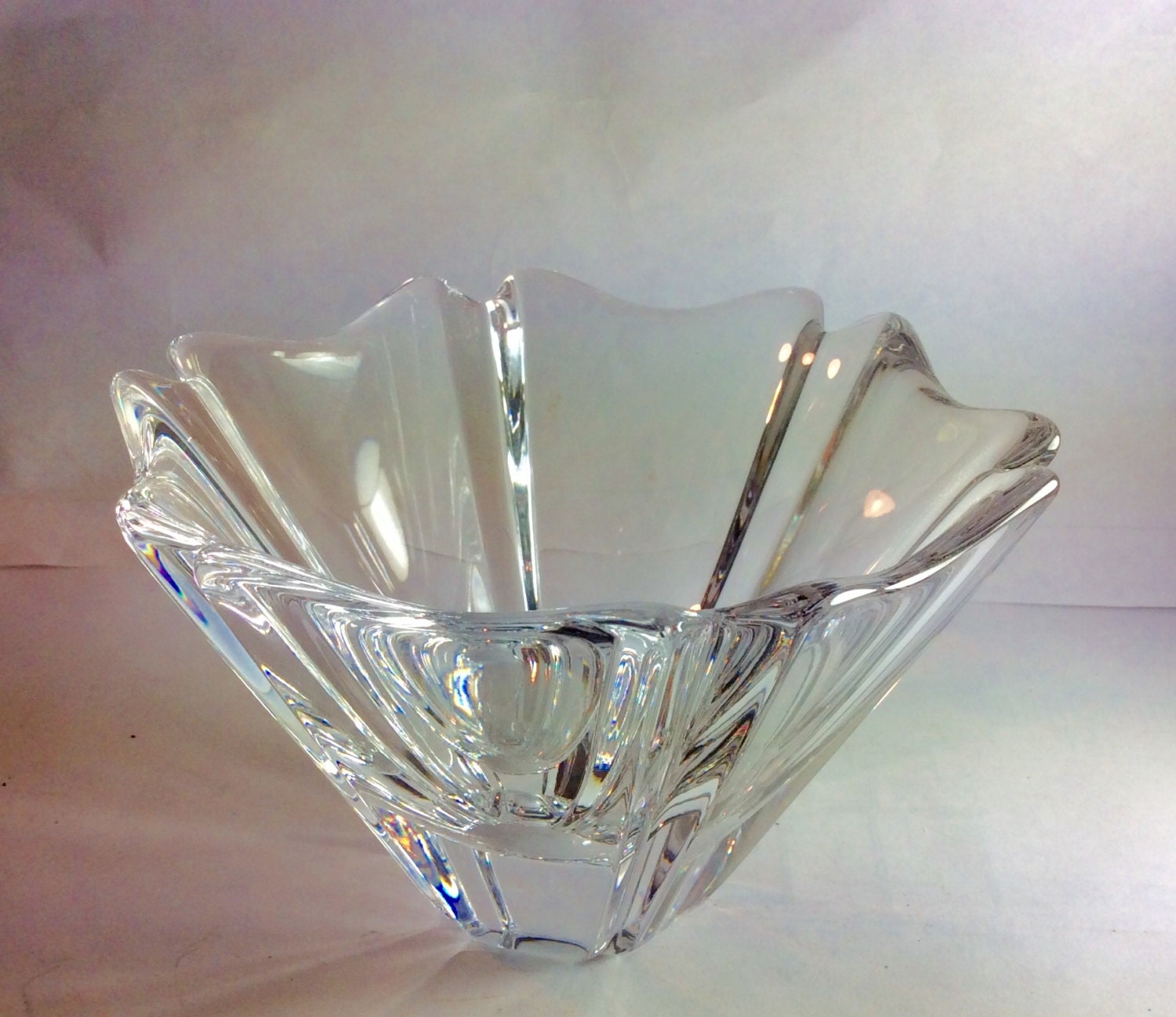 Vintage Mid Modern Scandinavian Art Glass Crystal Dish Orrefors Orion ...