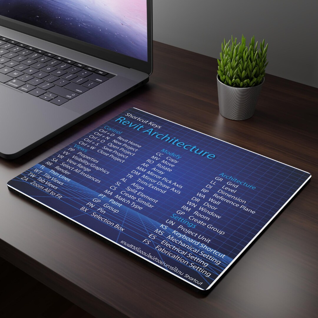 Revit Architecture Shortcut Keys Mouse Pad | Blueprint Grid Computer ...