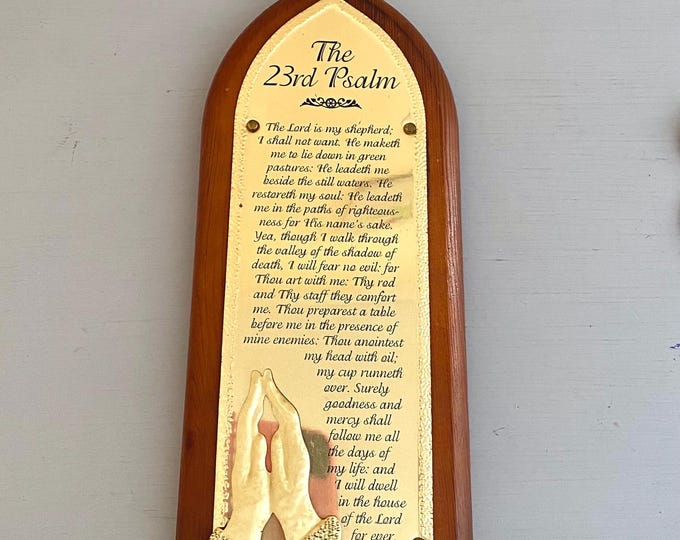 Praying Hands Psalm Wall Plaque With Stand Brass Free Shipping - Etsy