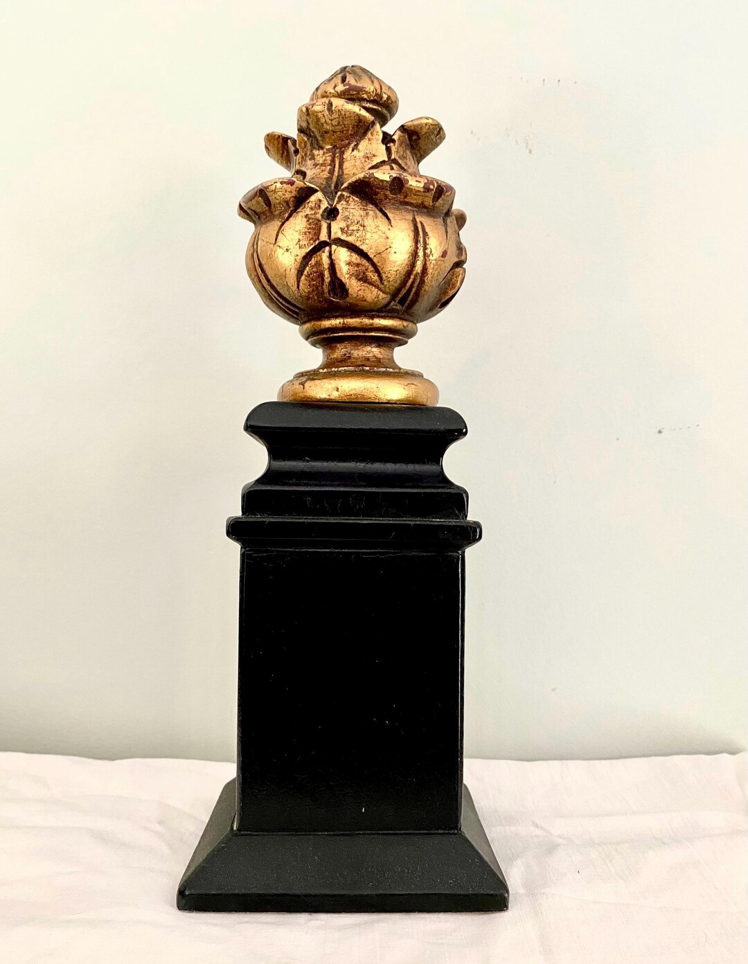Vintage Artichoke Table Top Finial Gold and Black - Etsy