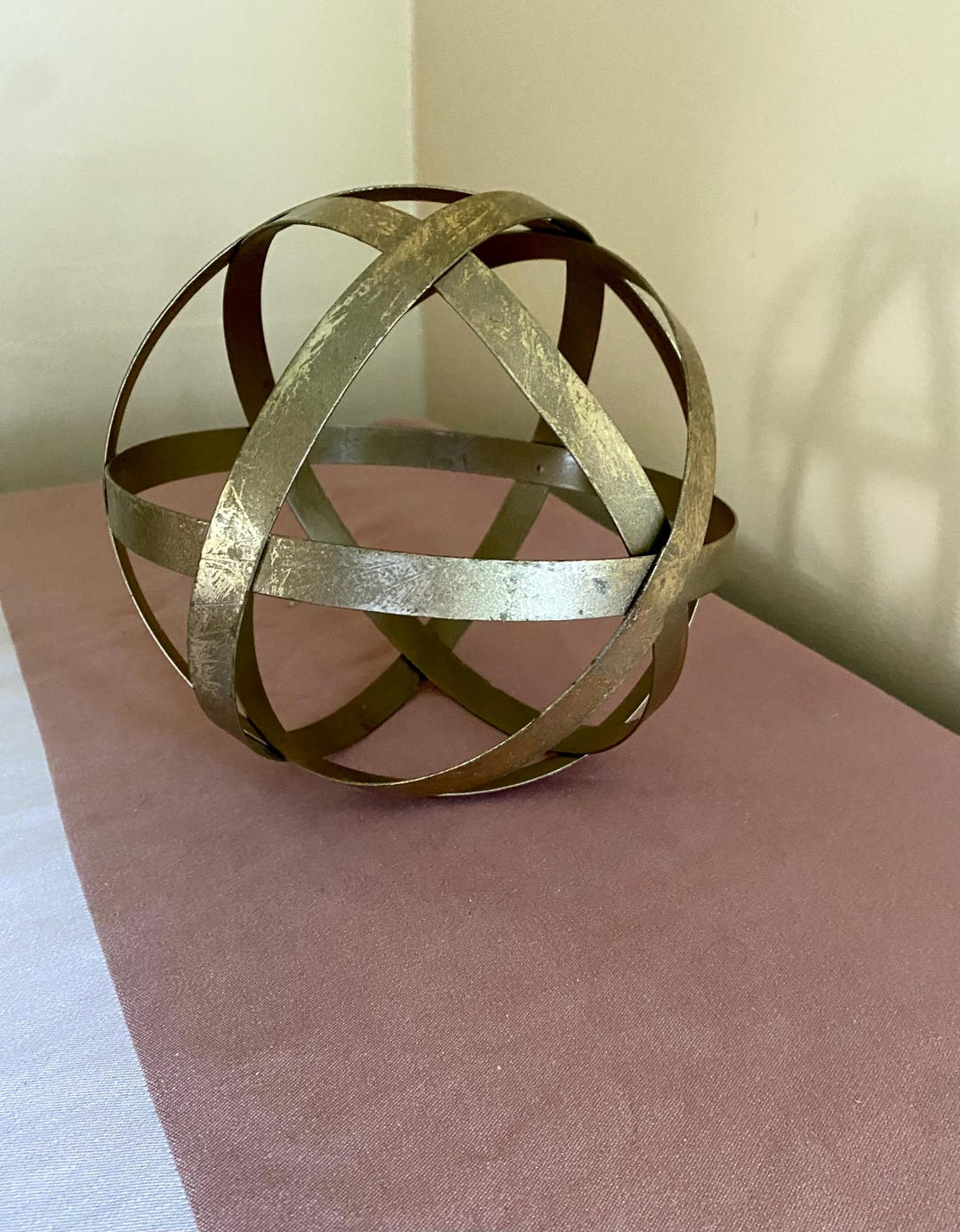 Vintage Metal Sphere Garden Sculpture: Rustic Genesa Crystal - Etsy