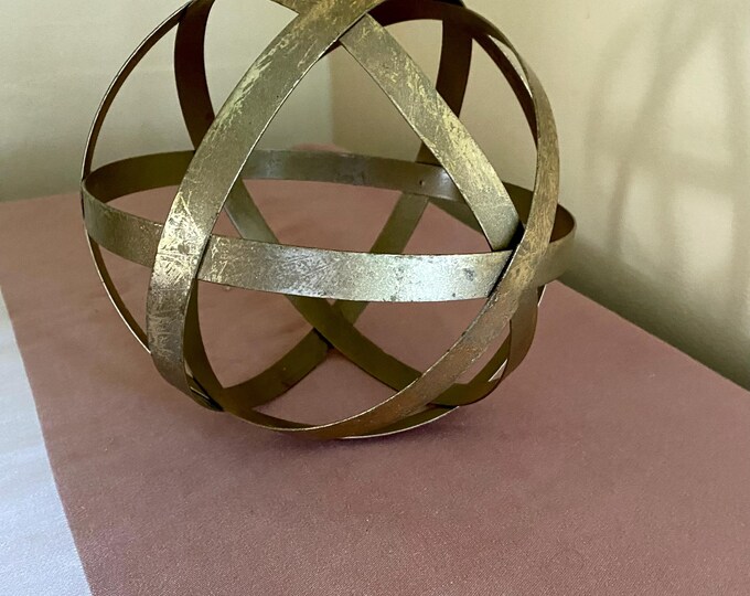 Vintage Metal Sphere Garden Sculpture: Rustic Genesa Crystal - Etsy