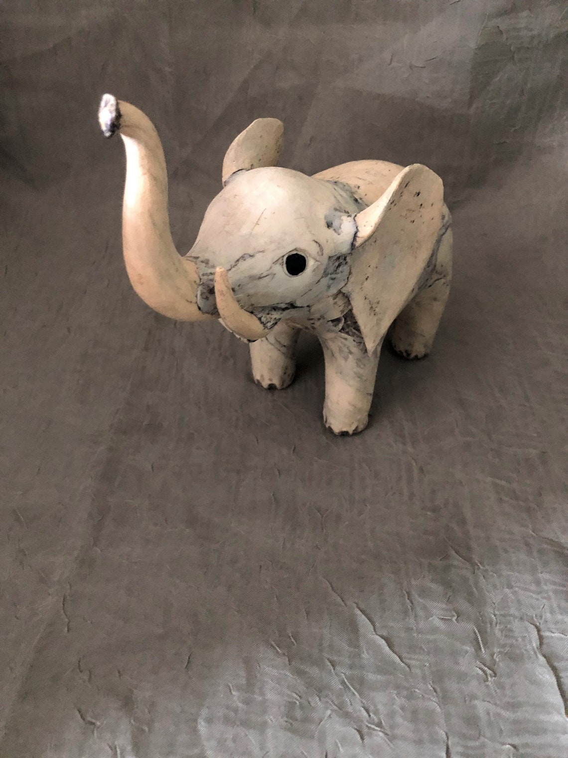 Vintage Elephant Figurine by Shell-craft Folk Art | Etsy