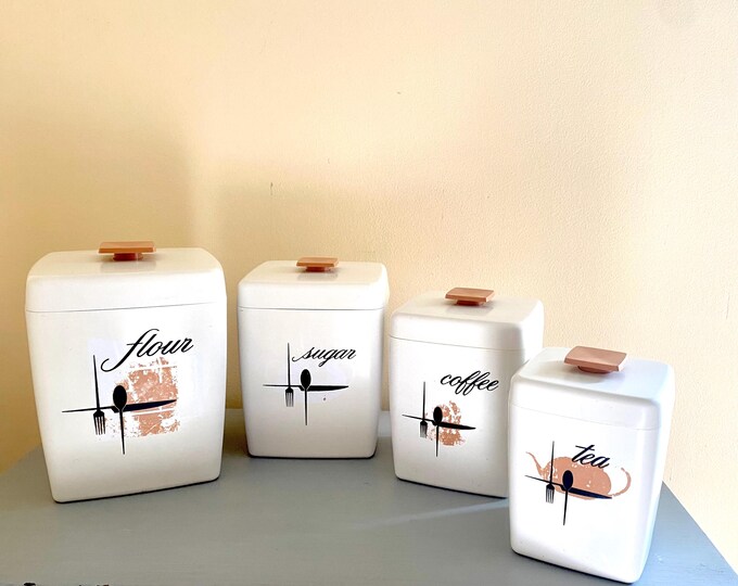 Vintage Complete Canister Set Mid Century Free Shipping - Etsy