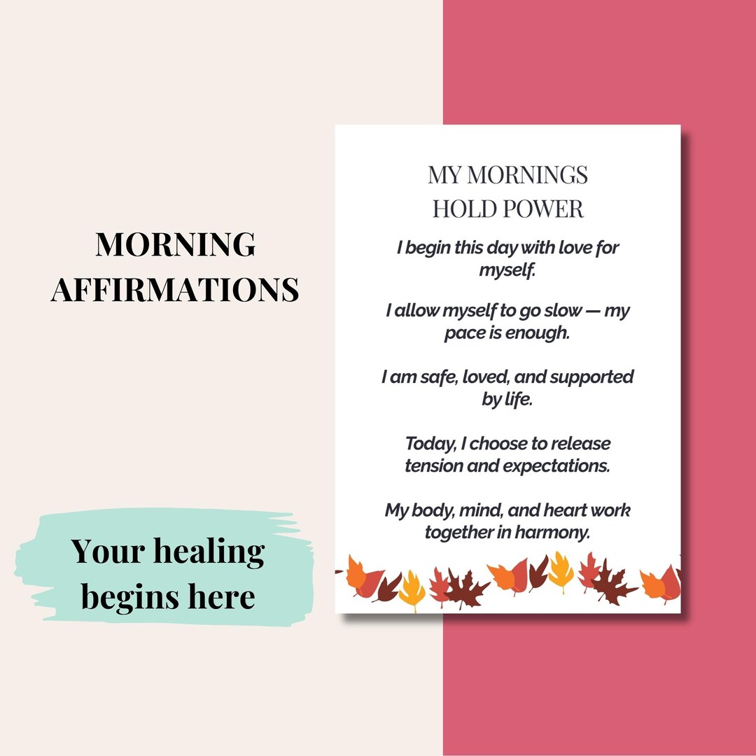 Digital Download Positive Affirmations Page for Relaxation, Morning ...