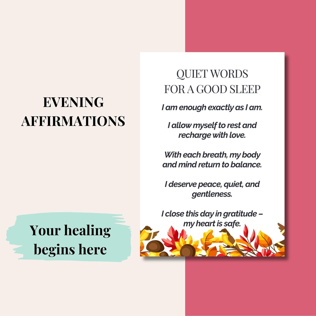 Digital Download Positive Affirmation Card for Relaxation, Bedtime ...