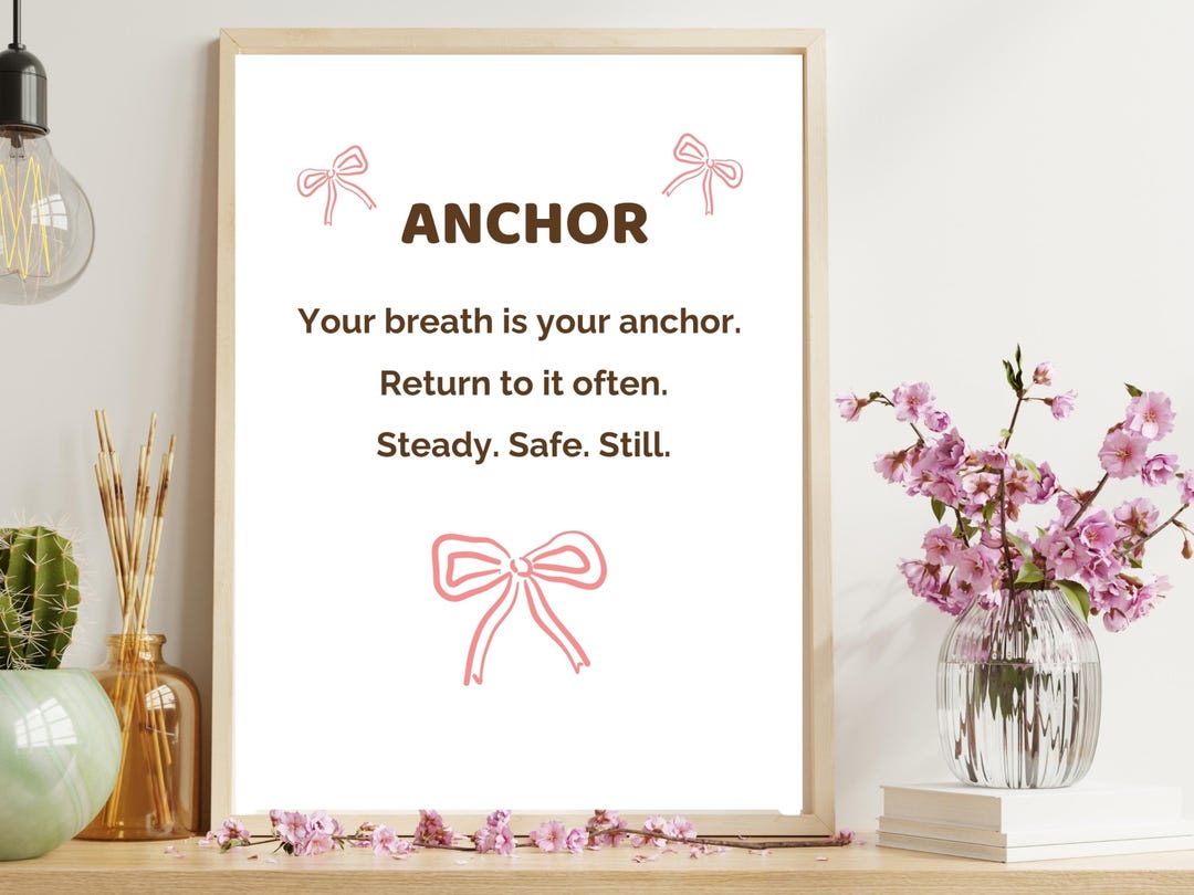 Anchor Breath Positive Energy Printable Wall Art,digital Mental Health ...