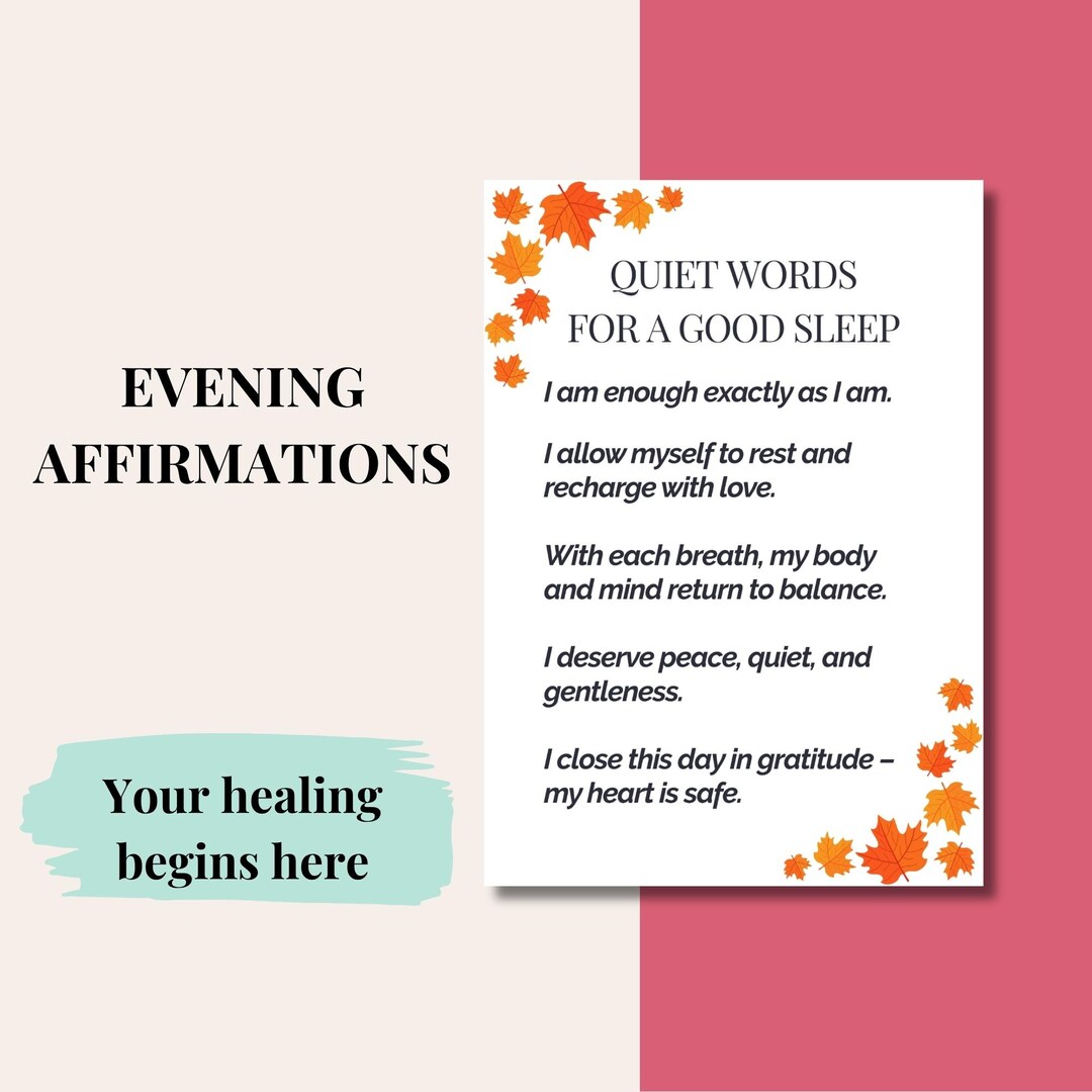 Digital Download Positive Affirmation Card for Relaxation, Bedtime ...