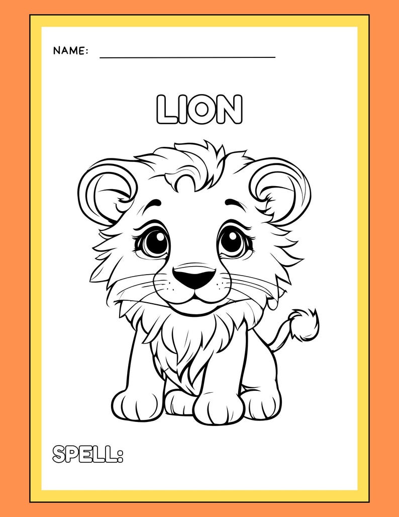 Printable Kids Activity Book | Coloring, Spelling & Reading Practice ...