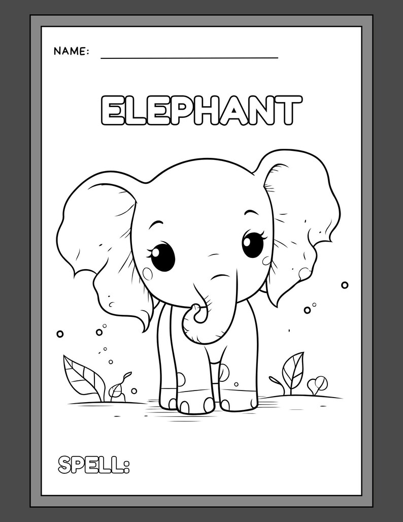 Printable Kids Activity Book | Coloring, Spelling & Reading Practice ...
