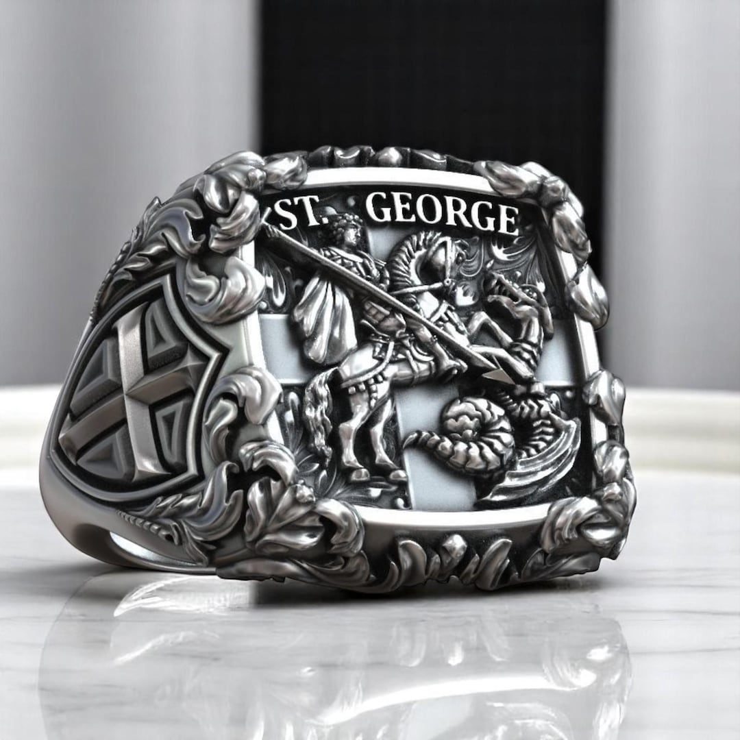Saint George Dragon Slayer Ring – Orthodox Catholic Christian Knight ...