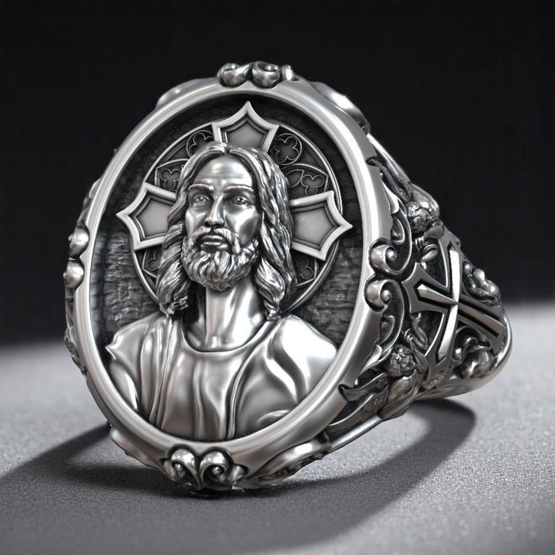Jesus Christ Ring Christian Orthodox Catholic Jewelry – Angel Gothic ...