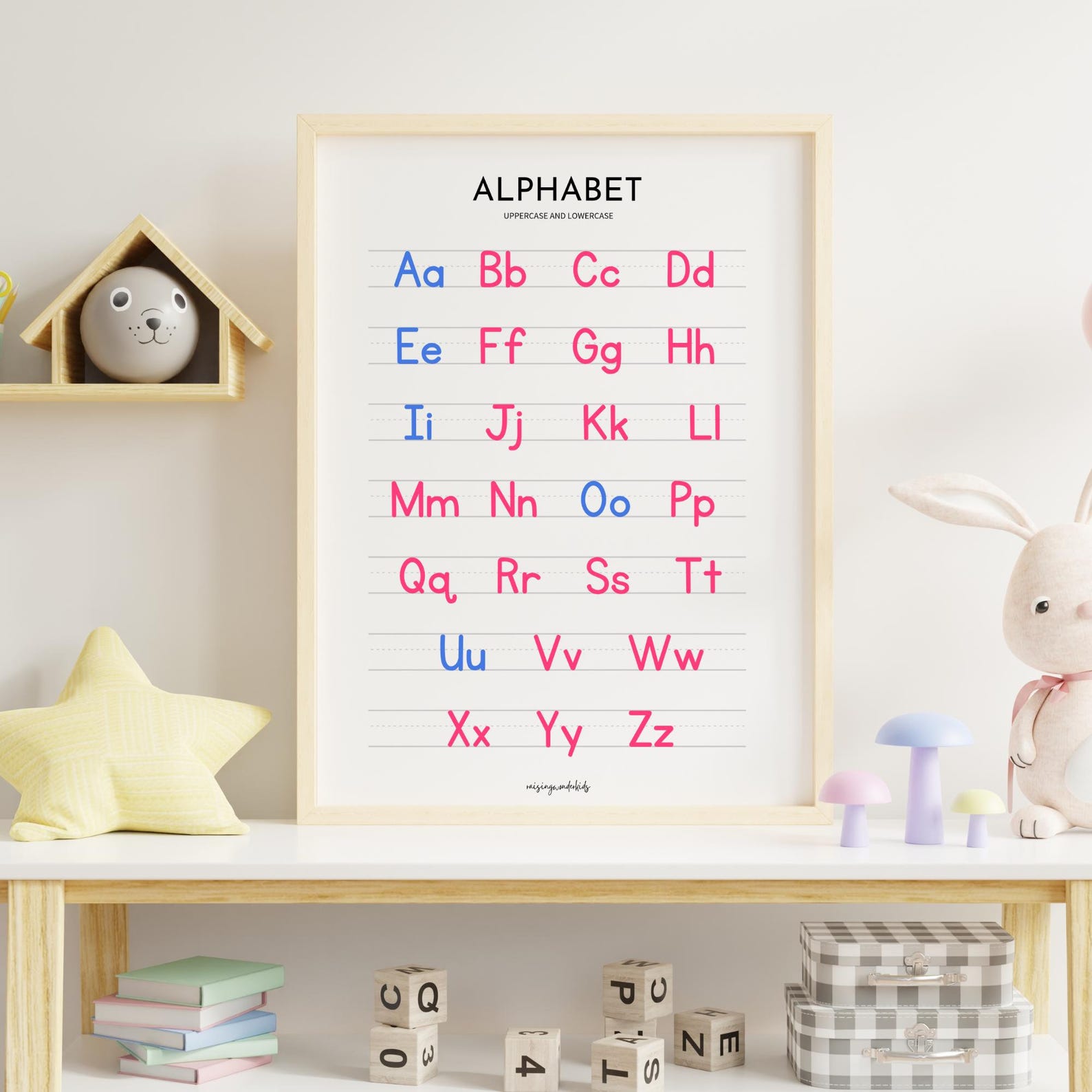 Alphabet Poster + 156 Flashcards Bundle, Montessori Moveable Sandpaper ...