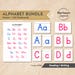 Alphabet Poster + 156 Flashcards Bundle, Montessori Moveable Sandpaper ...