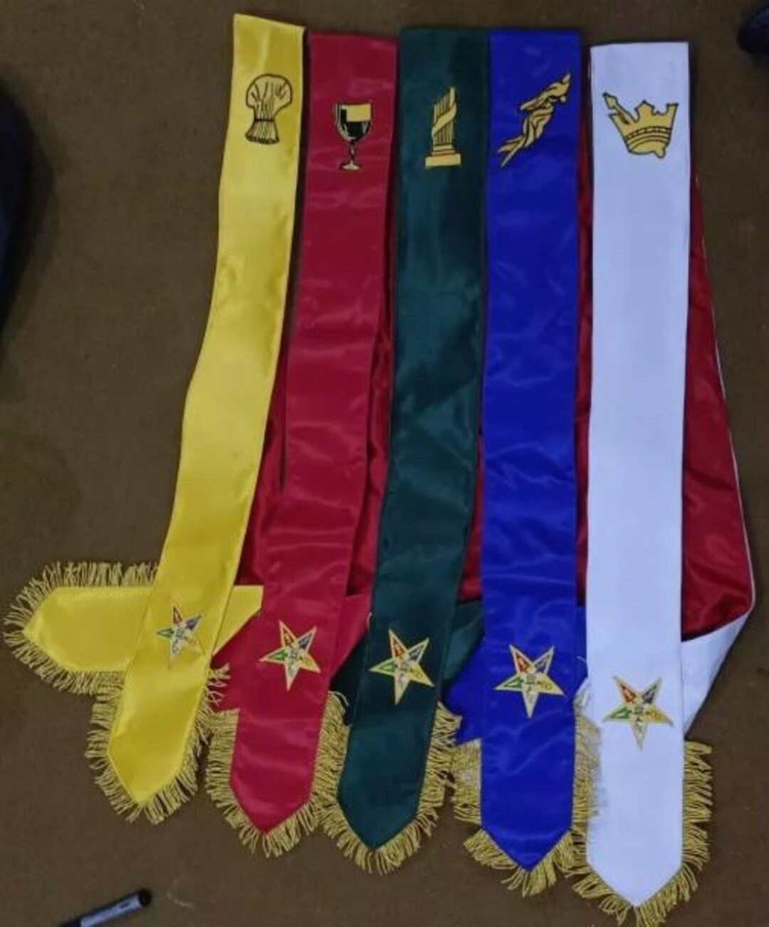 Order of the Eastern Star OES Complete Sash Set - Set of 5 Sashes - Etsy