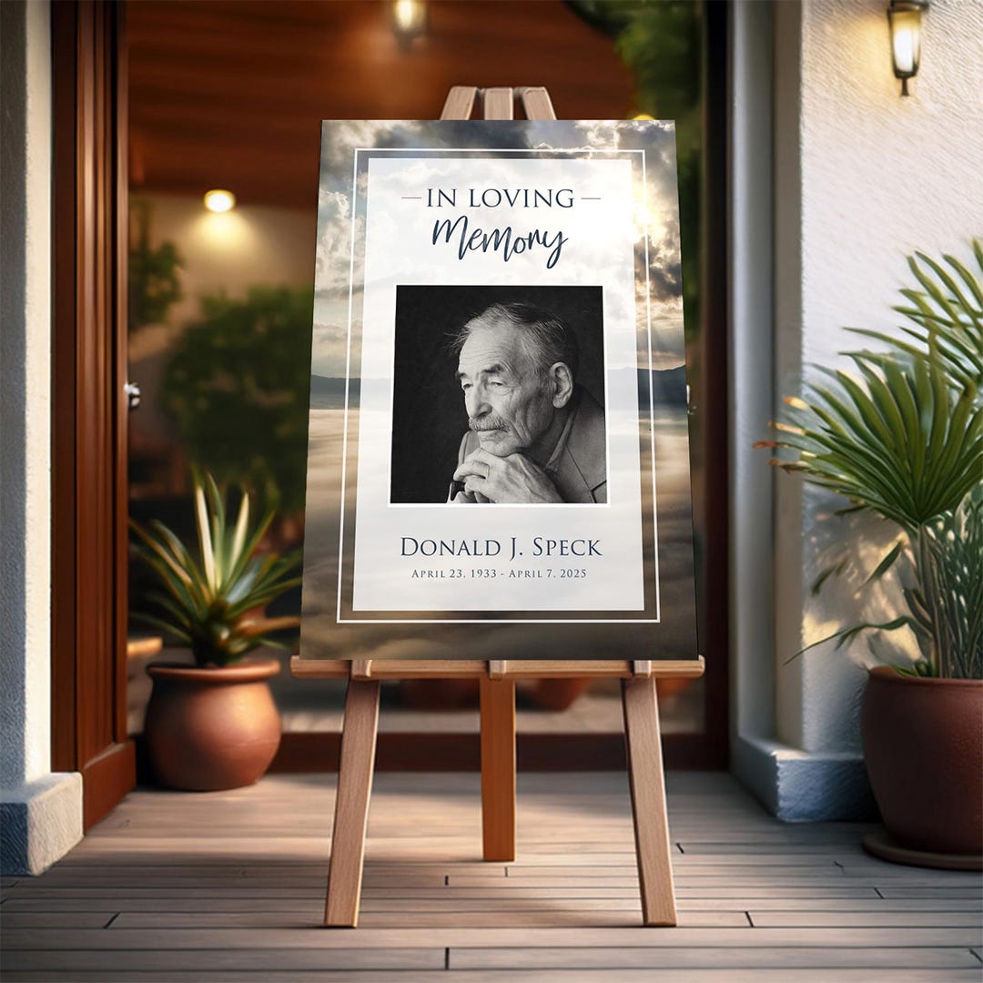 Personalized Sunrise Funeral Poster: Celebration of Life Memorial Sign ...