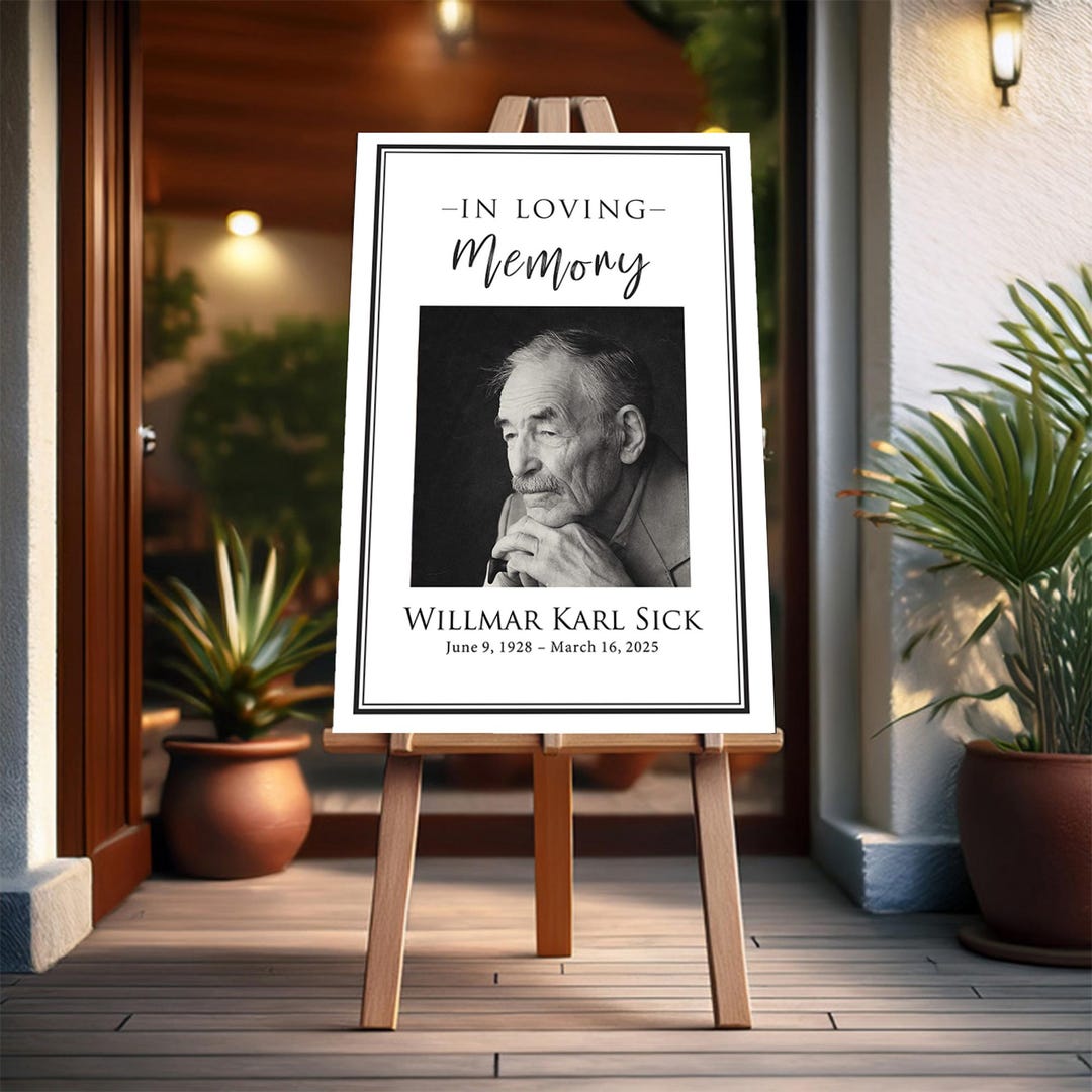 Personalized Funeral Poster: Contemporary Memorial Sign (24x36 In ...