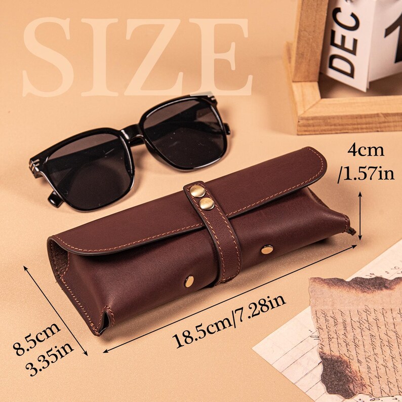 Personalized Genuine Leather Eyeglass Case, Custom Engraved Sunglasses ...