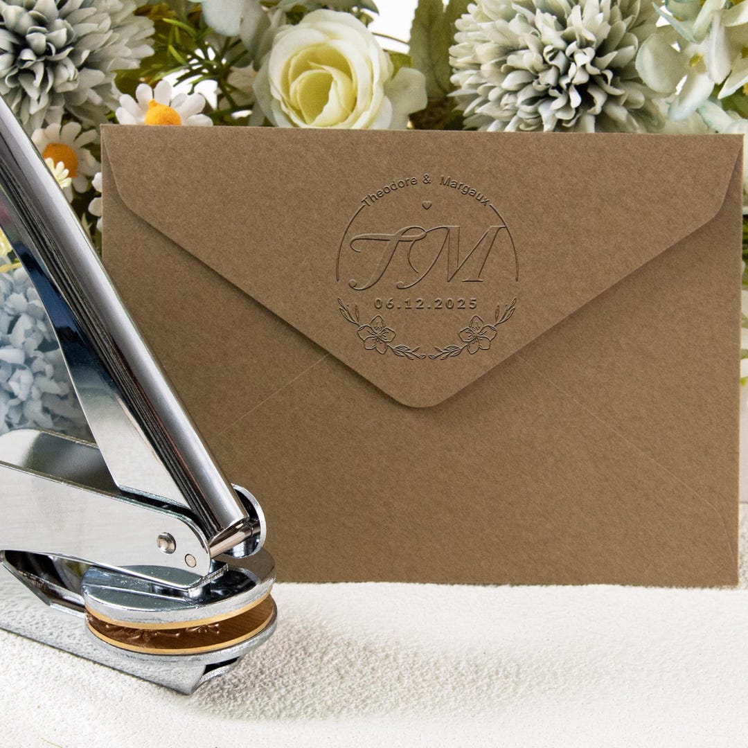 Custom Wedding Embosser for Invitations, Monogram Embosser, 27 Designs ...