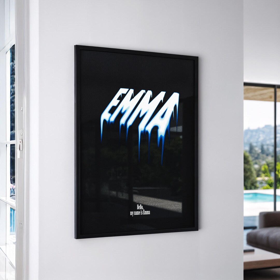 Custom Drip Name Wall Art Melting Typography Poster – Personalized ...