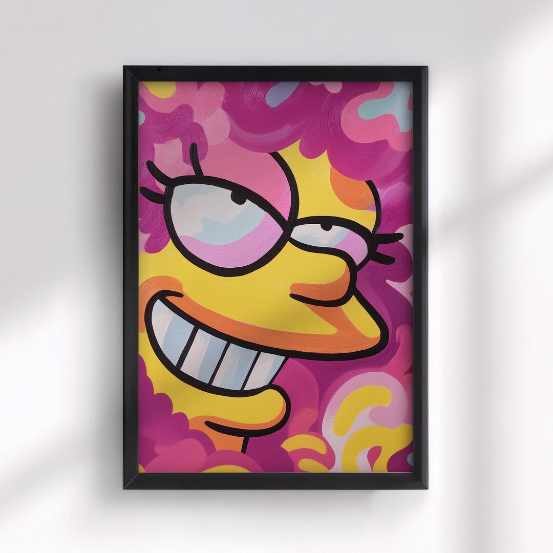 Marge Simpson Wall Art Poster – Abstract Pop Art Print on Museum ...