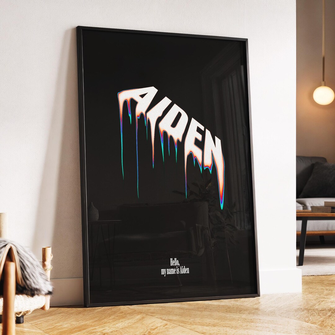 Custom Drip Name Poster Melting Typography Wall Art Print for Him Her ...