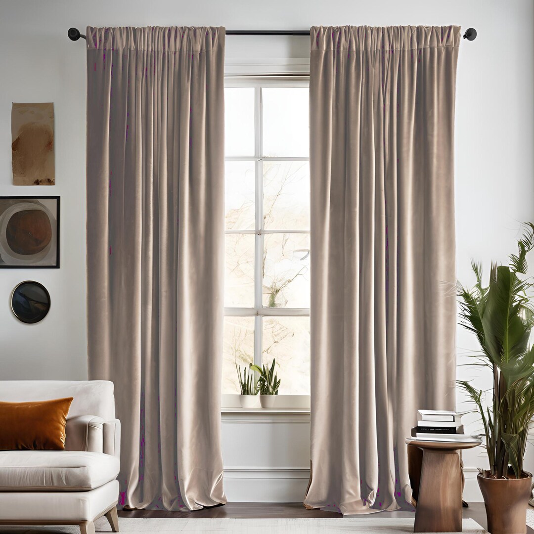 Extra Long Velvet Curtains, 17 Color. Extra Long Custom Drapes for High ...