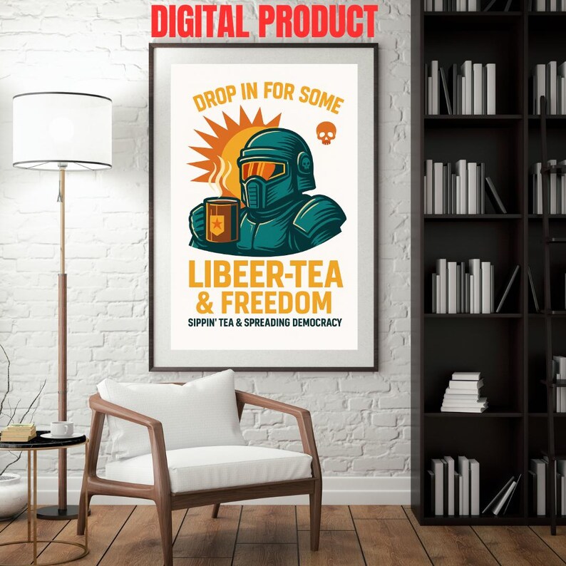 Liber-tea & Freedom Poster, Funny Gamer Digital Print, Instant Download ...