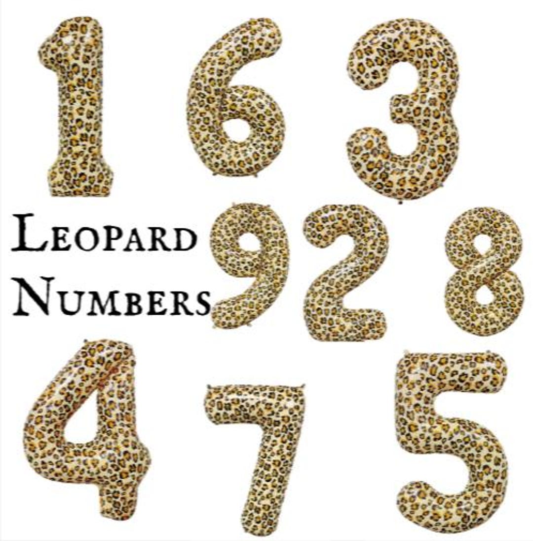 30" Leopard Print Numbers Foil Balloons Supply Events Birthday ...