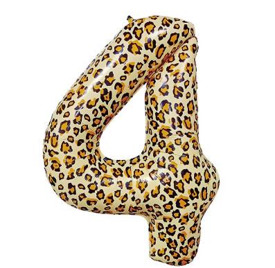 30" Leopard Print Numbers Foil Balloons Supply Events Birthday ...