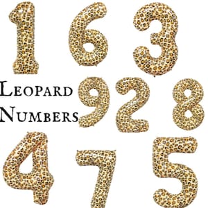 30" Leopard Print Numbers Foil Balloons Supply Events Birthday ...
