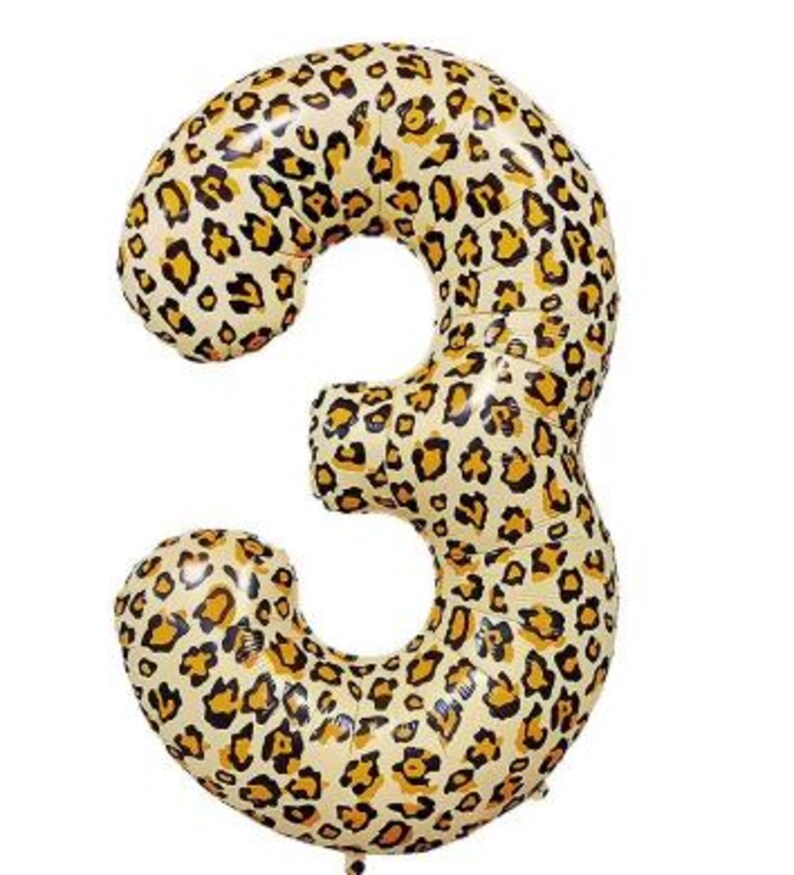 30" Leopard Print Numbers Foil Balloons Supply Events Birthday ...