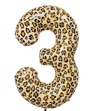 30" Leopard Print Numbers Foil Balloons Supply Events Birthday ...