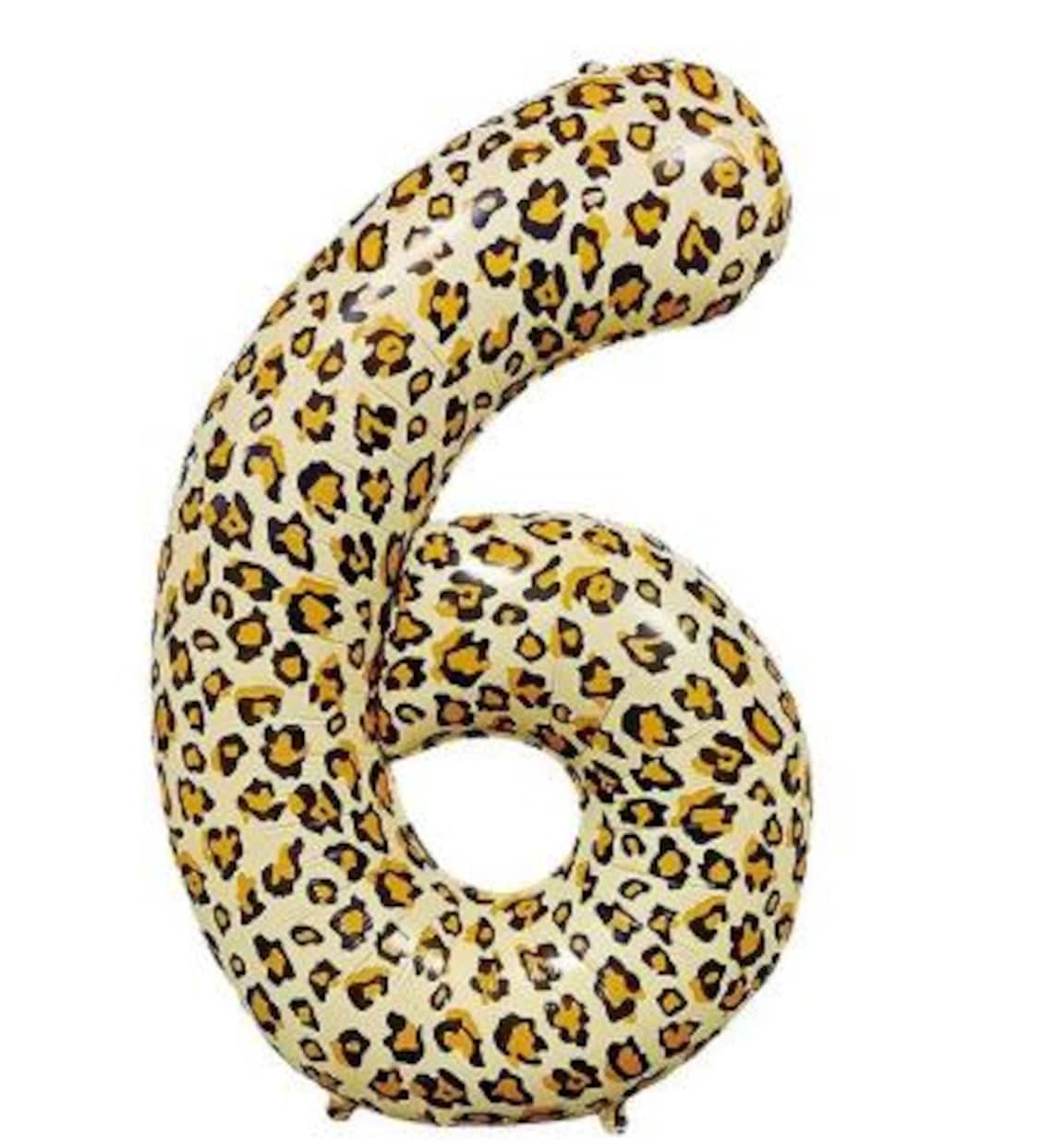 30" Leopard Print Numbers Foil Balloons Supply Events Birthday ...