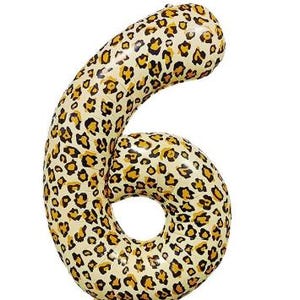 30" Leopard Print Numbers Foil Balloons Supply Events Birthday ...