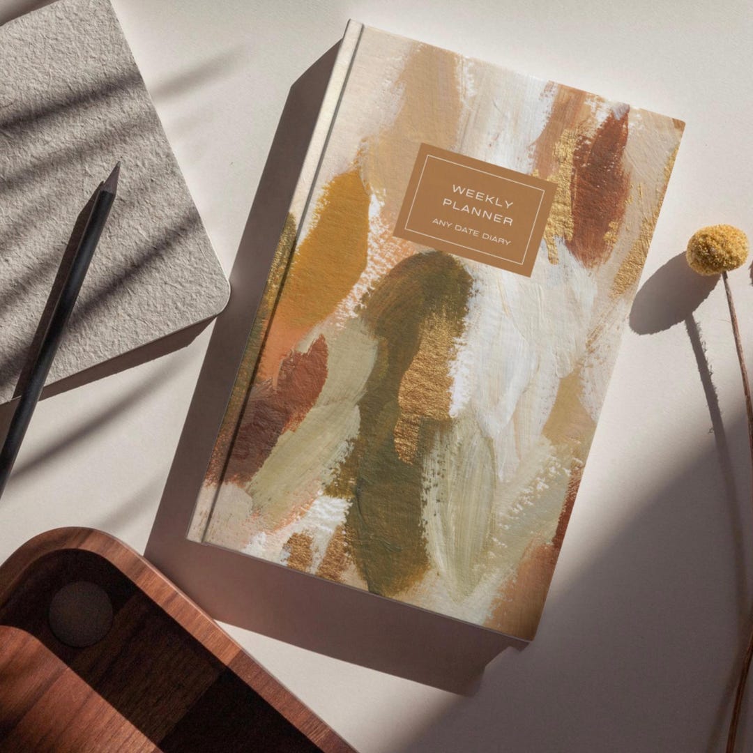 Abstract Undated Weekly Planner: A5 Minimalist Organiser, Budget ...