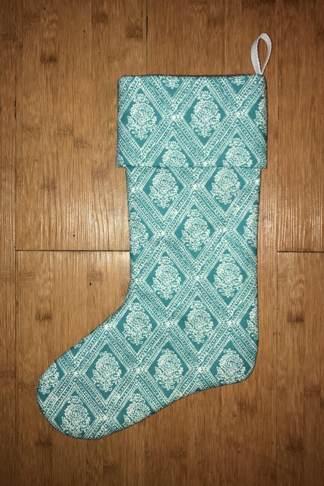 Funky Christmas Stockings - Turquoise Indian Block Print - Etsy